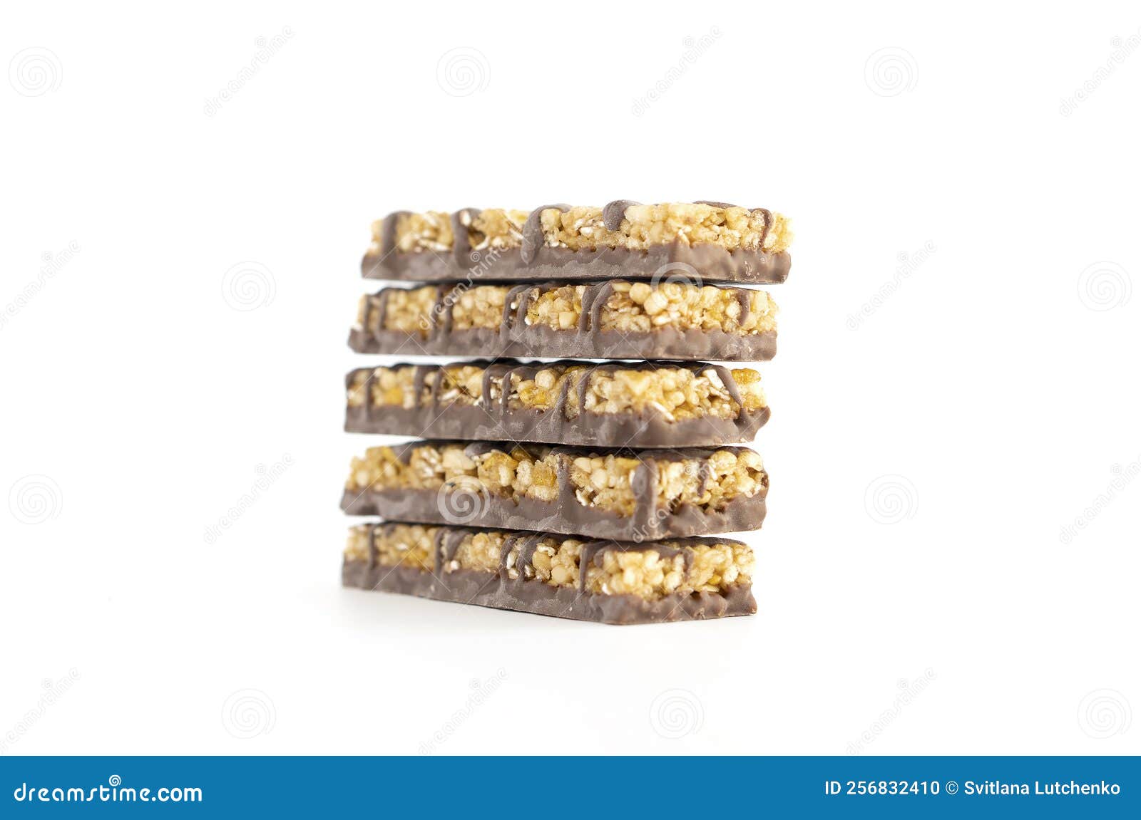 A Stack of Five Corn Bars on a White Background. a Quick Snack on the ...