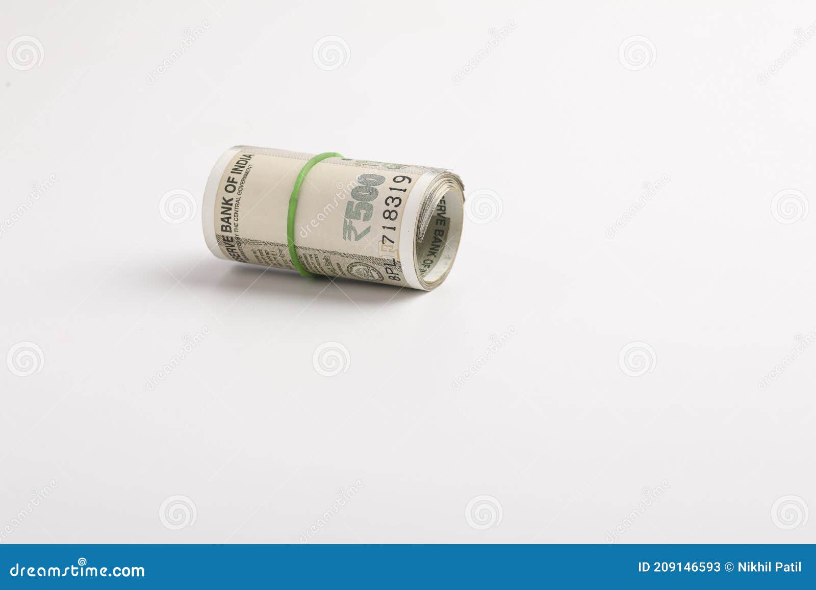 A Stack of Five Hundred Rupee Notes Indian Currency Isolated on a White ...