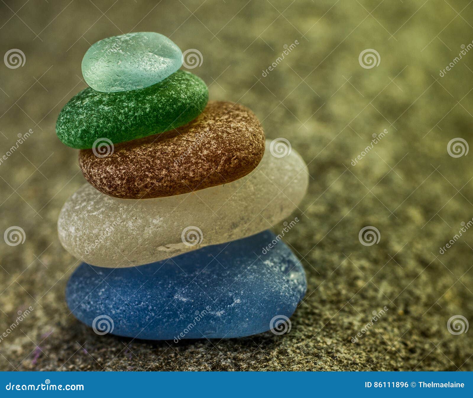 Stack of Five Sea Glass Pebbles Stock Photo - Image of seashore ...