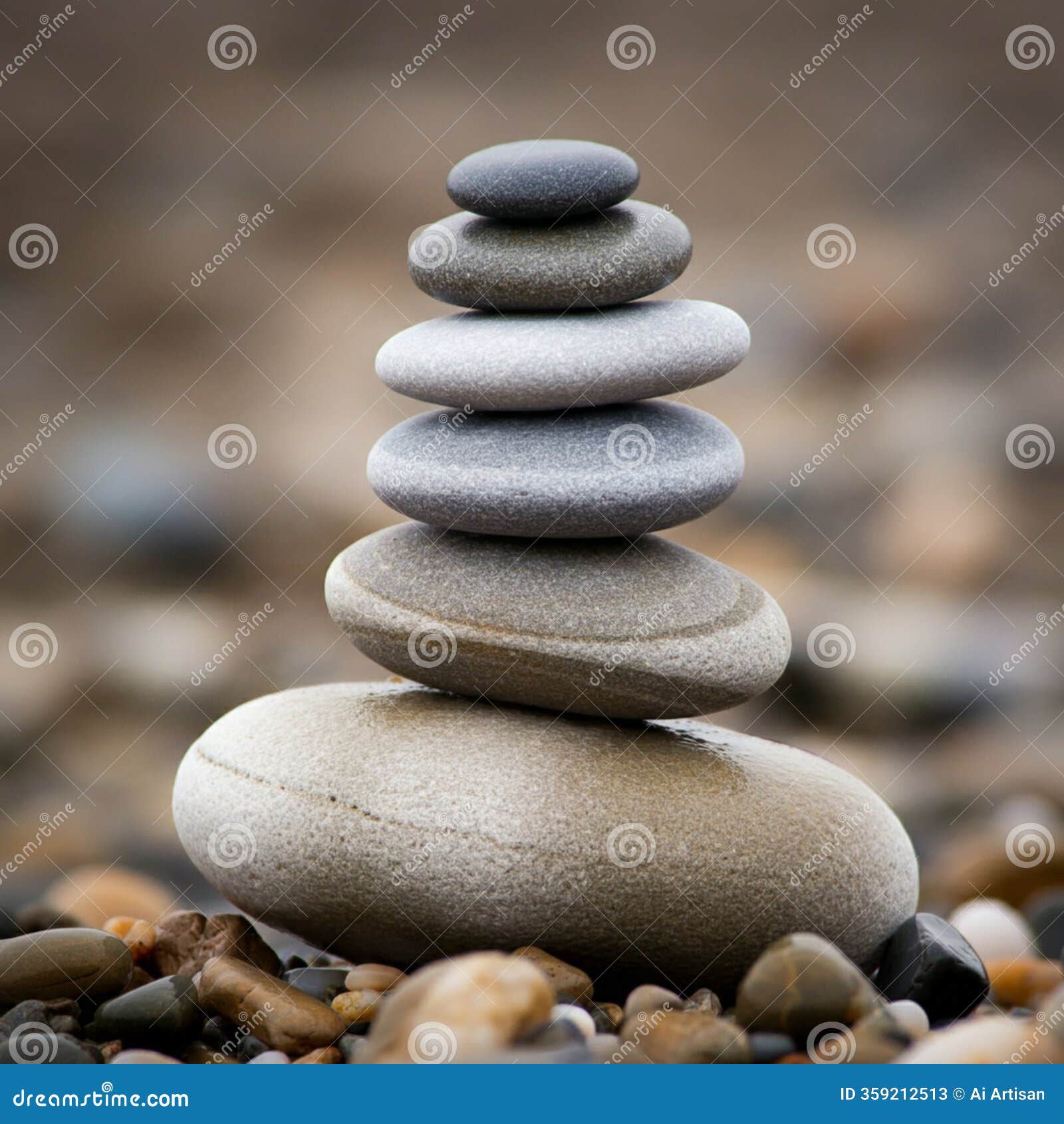 A Stack of Five Smooth, Rounded Stones Arranged in a Balanced Pile ...