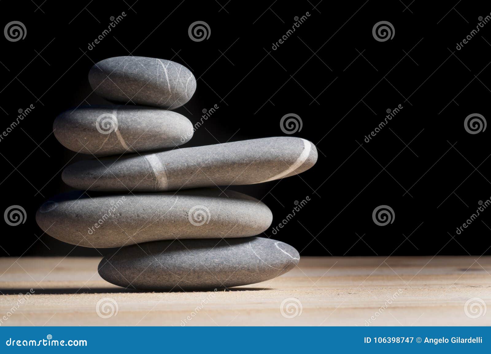 Stack of five stones stock image. Image of peace, black - 106398747