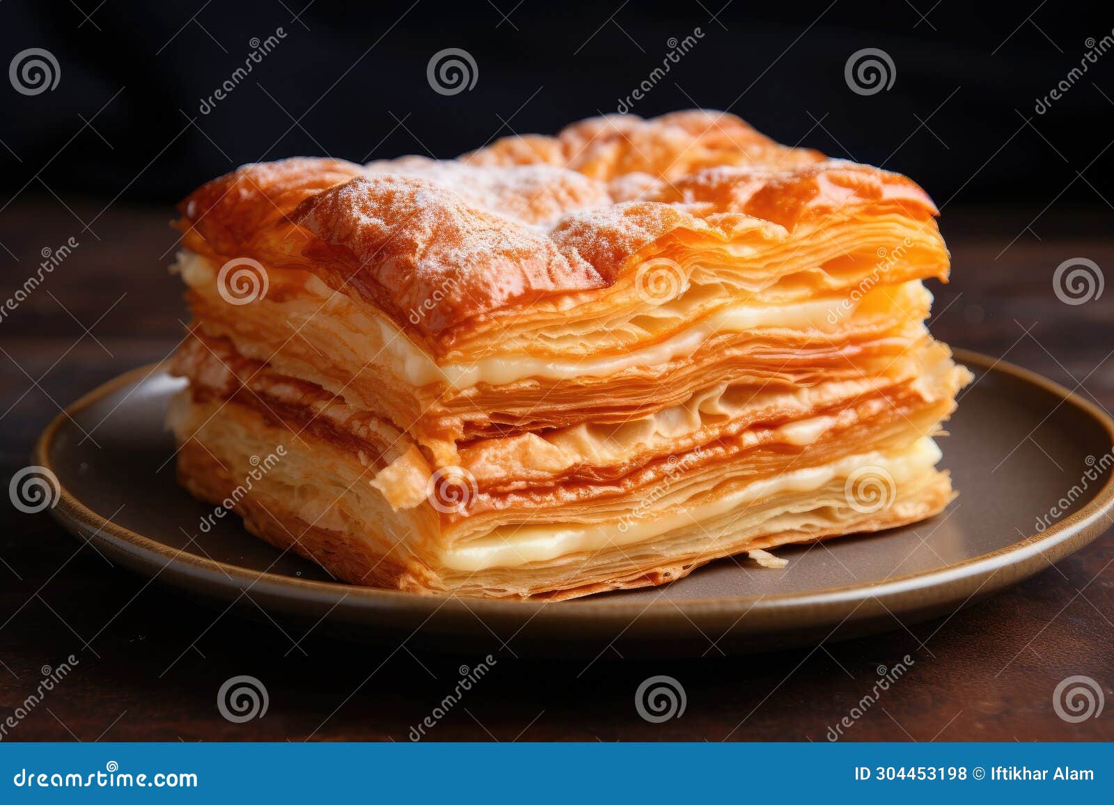 A Stack of Flaky Pastries Placed Neatly on a Plate, the Flaky and ...