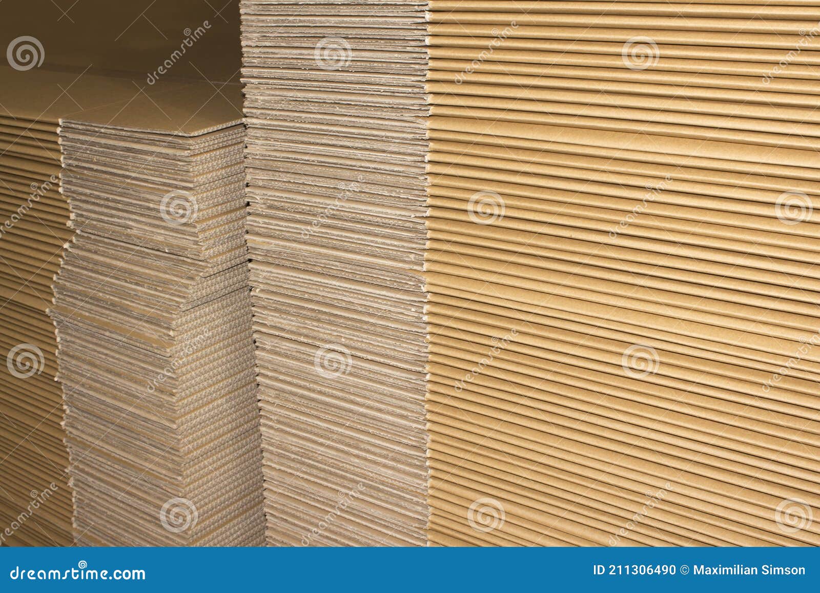 Stack of Flat Industrial Folding Cardboard Packaging Boxes Stock Photo ...