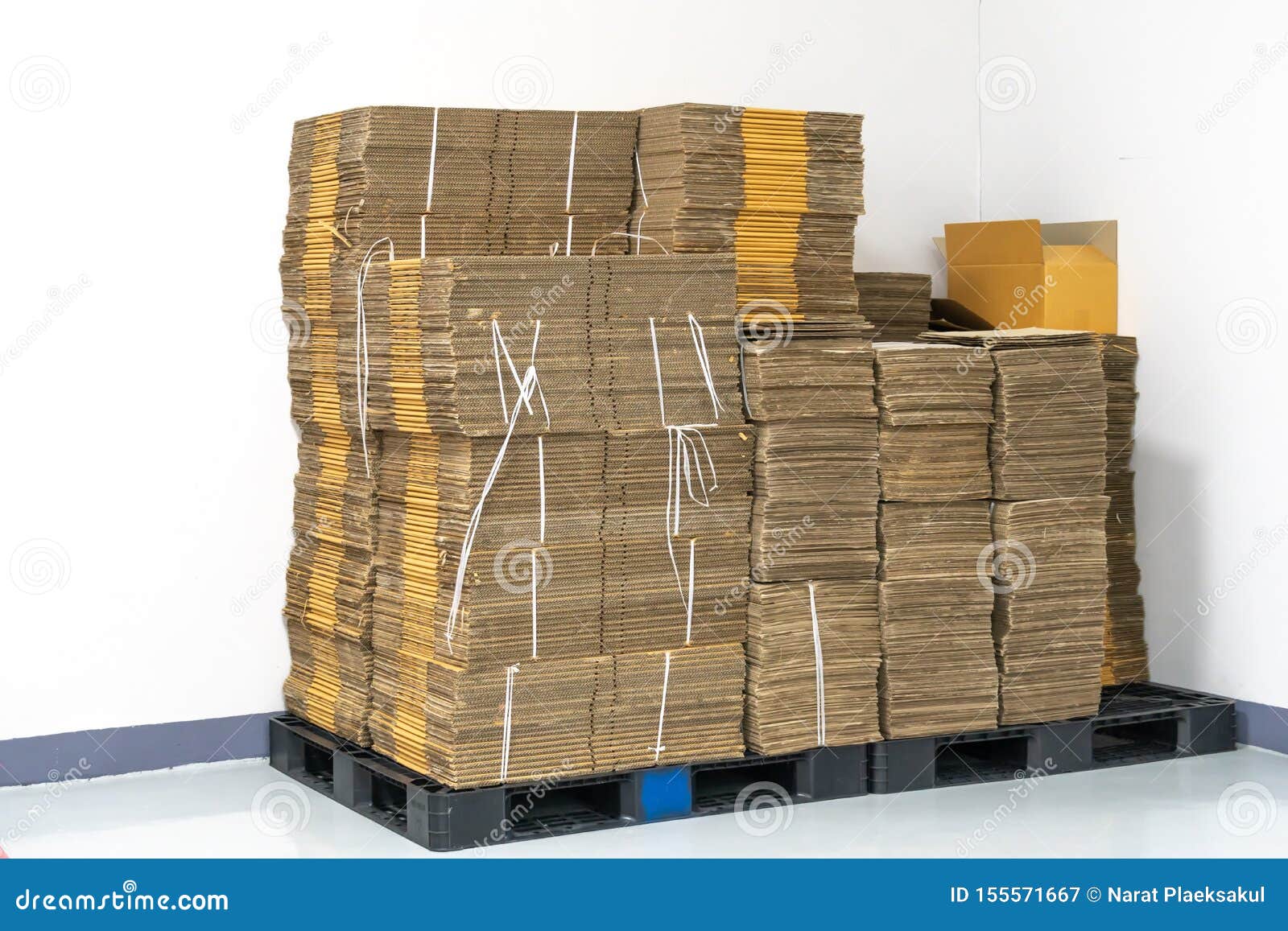 Stack of Flat Pack Cardboard Boxes for Product Packaging Stock Image ...