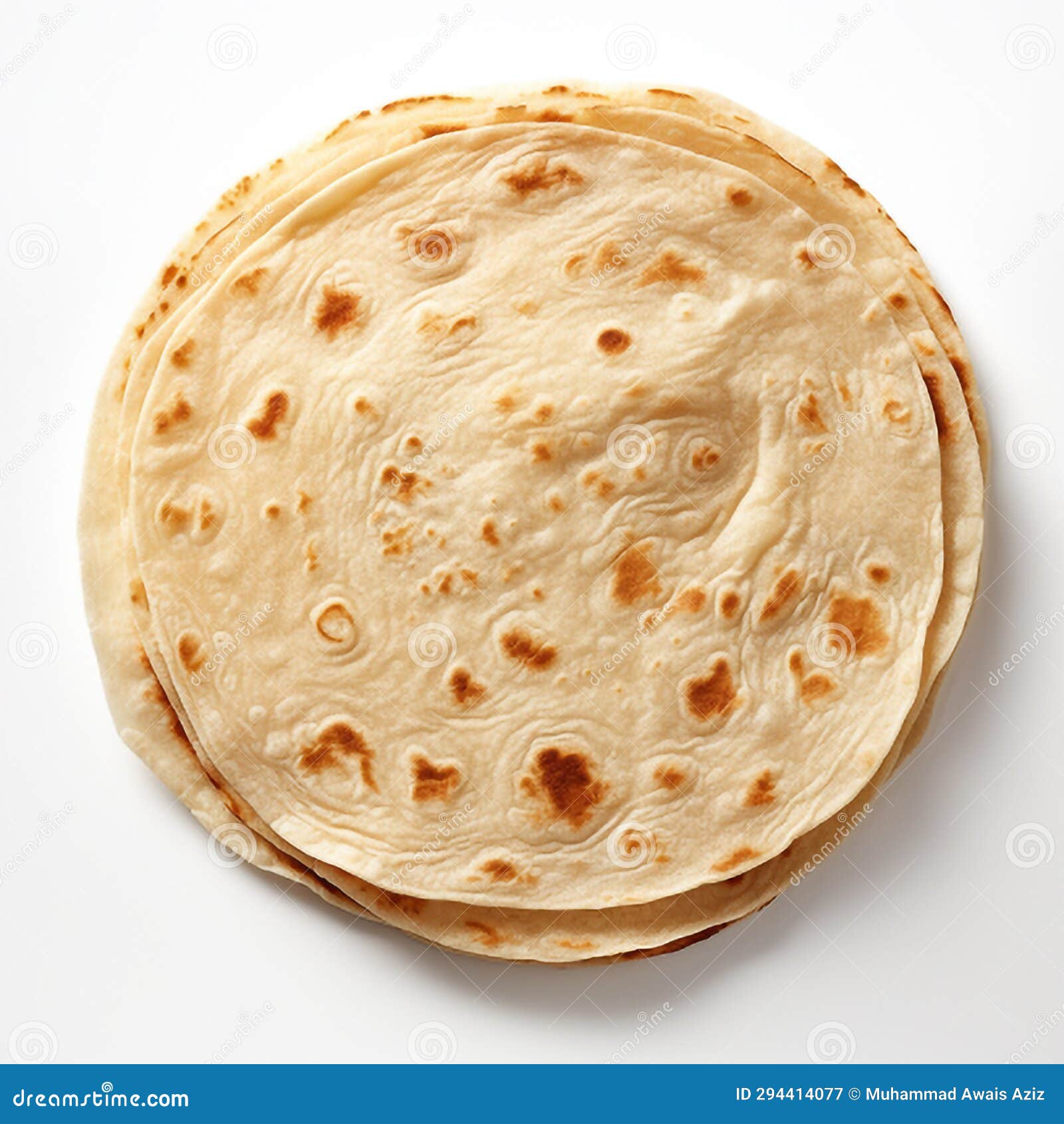 Stack of Flatbread Isolated on White Background Stock Illustration ...