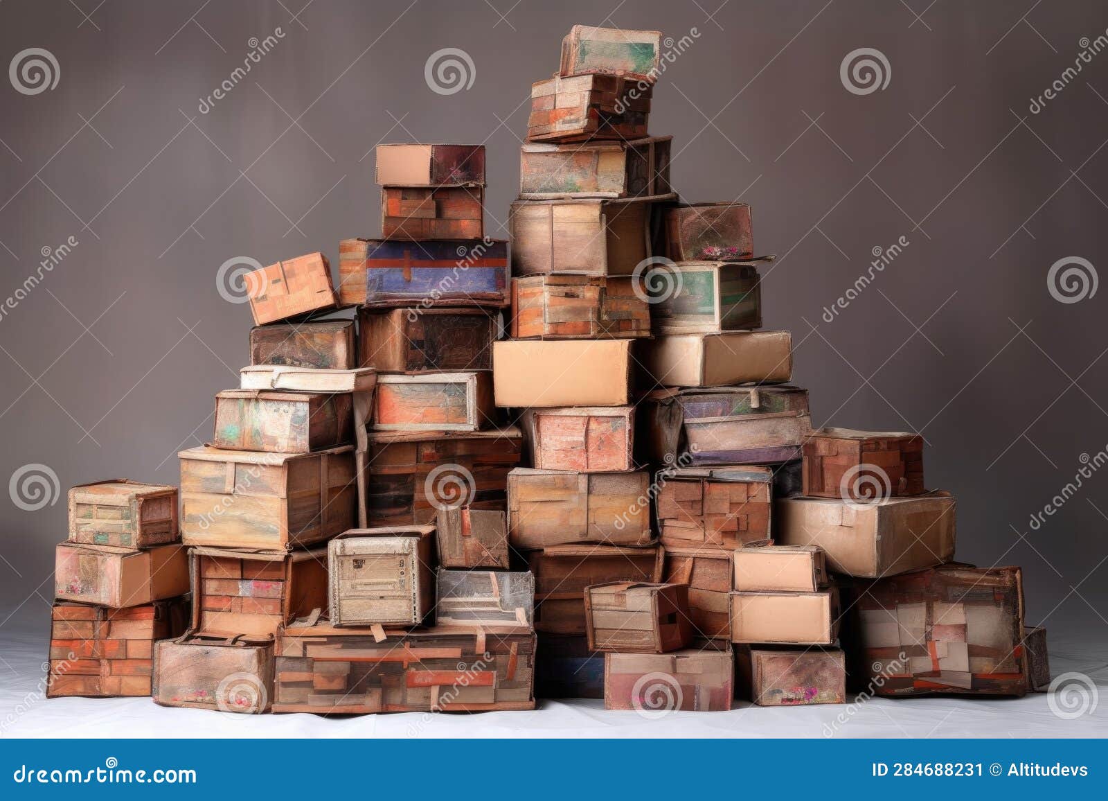 Stack of Flattened Cardboard Boxes Stock Image - Image of shipping ...