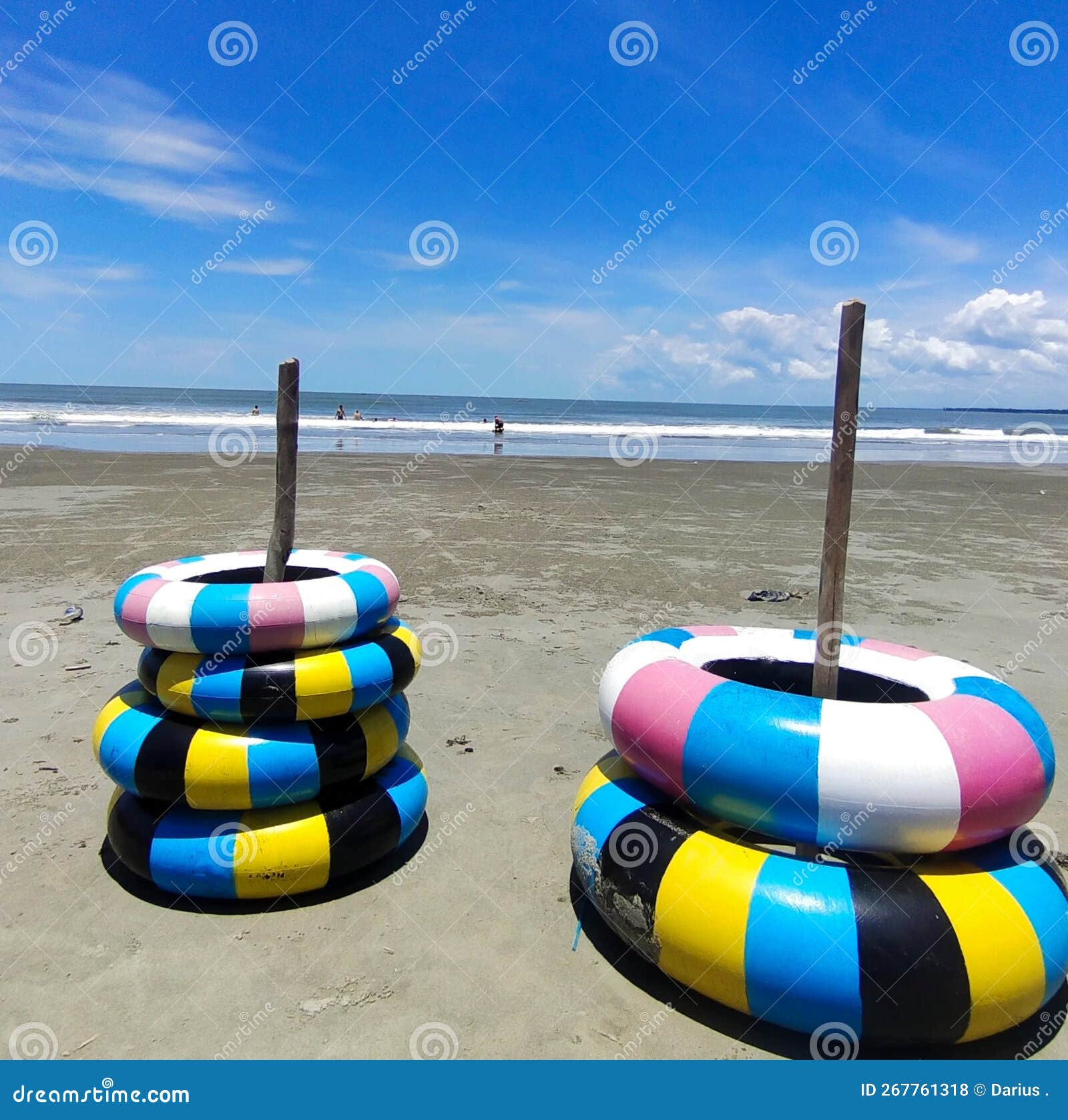 Stack of Float Tires from Truck Tires of Various Colors Editorial Stock ...