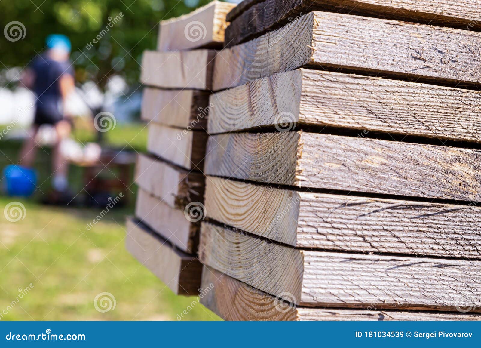 Stack of Floorboards Gray and Weathered Lay in a Stack Preparing for ...