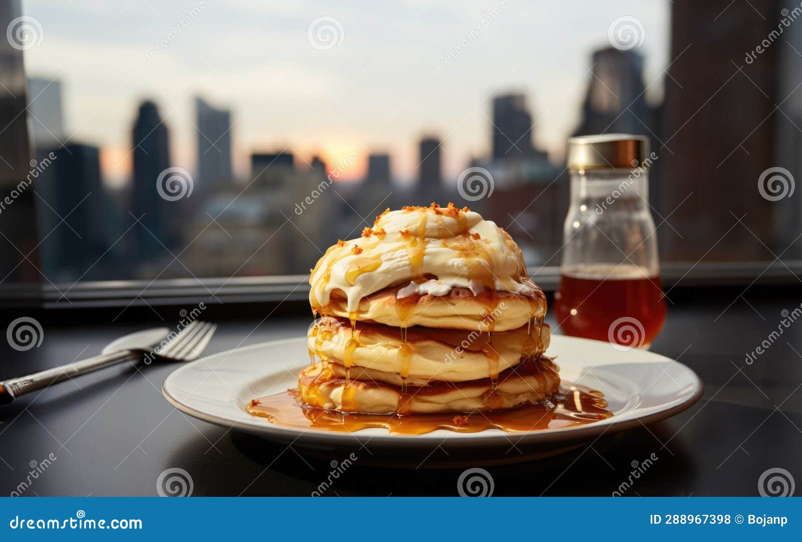 A Stack of Fluffy Pancakes in the Caffee Bar. AI Generated Stock ...