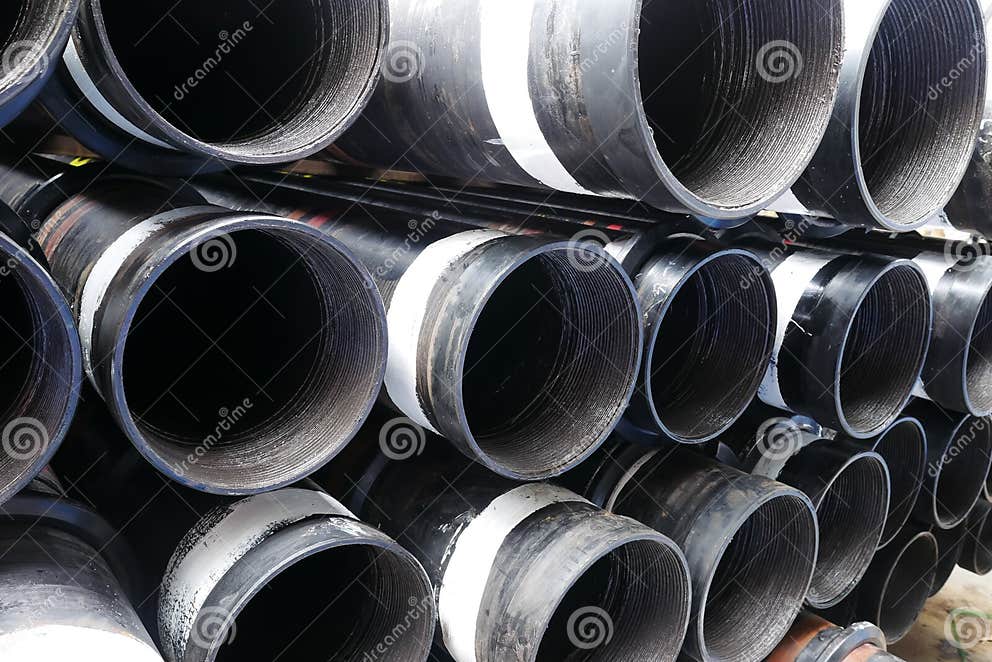 Stack of Flush Joint Connection Oil Well Casing Stock Image - Image of ...