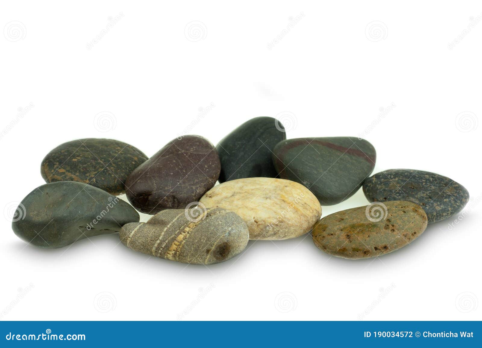 Rock from River Isolated at White Background Stock Photo - Image of ...