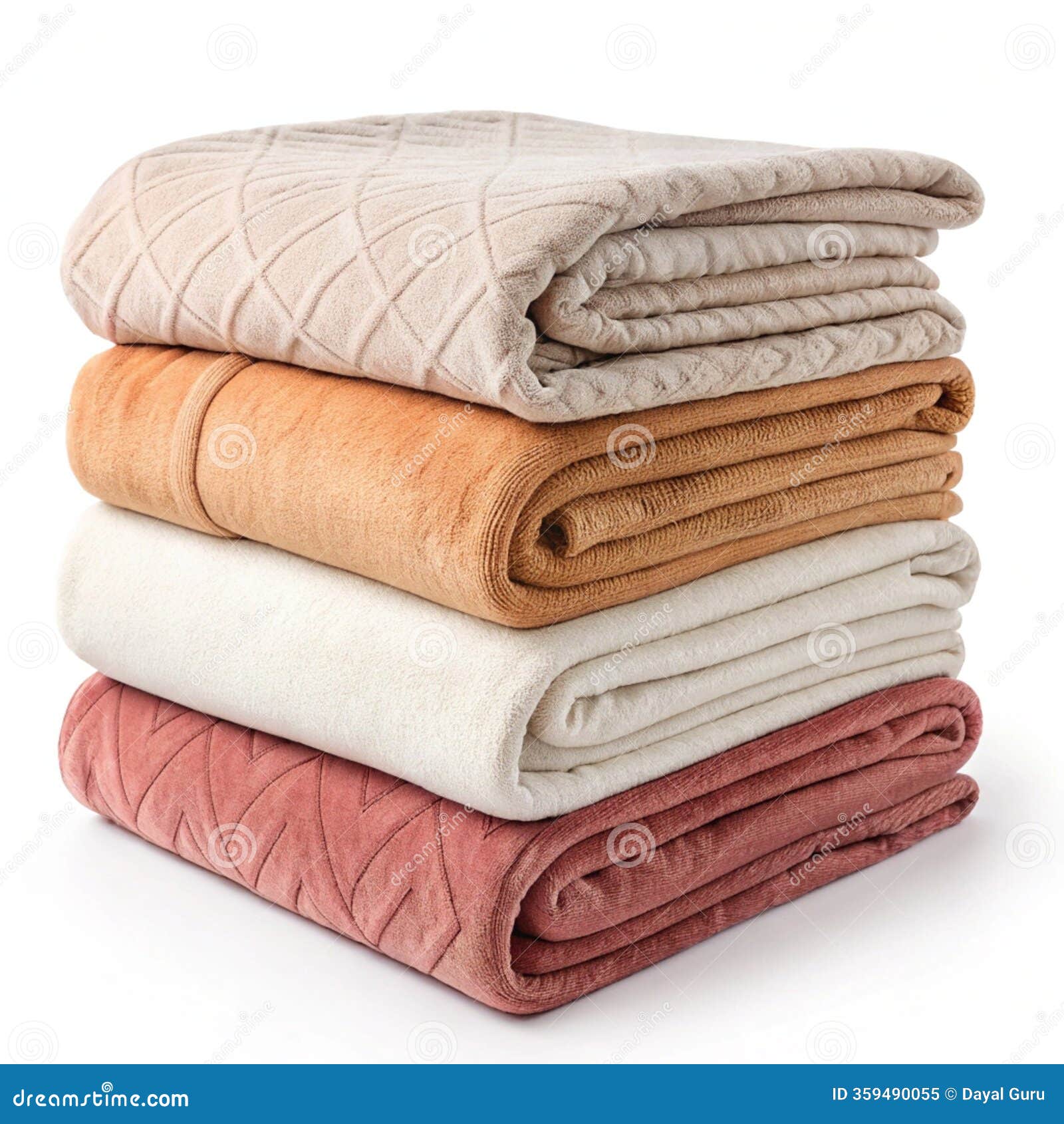 Stack of Folded Blankets on White Background Stock Illustration ...