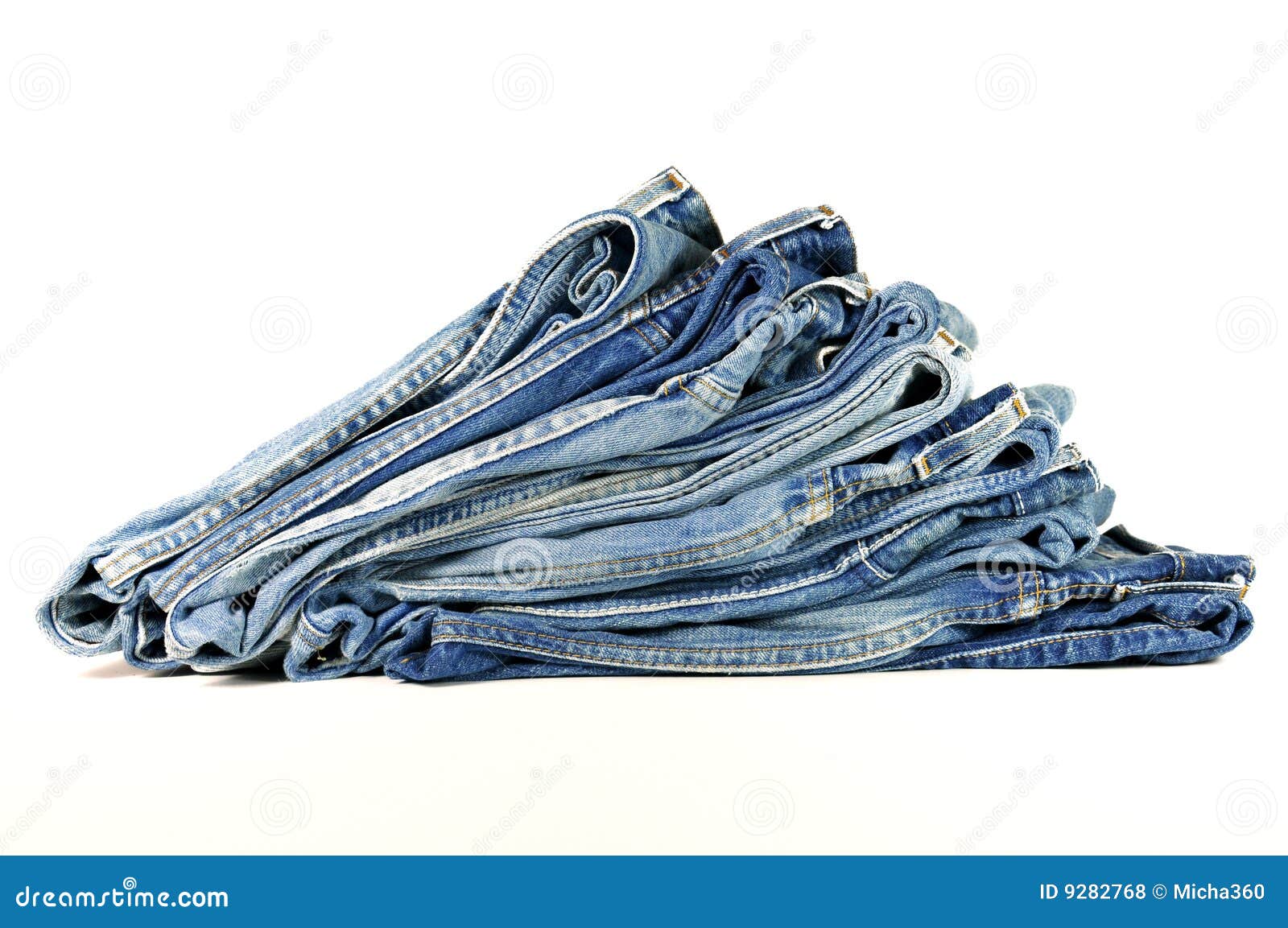 Stack of folded blue jeans stock photo. Image of jeans - 9282768