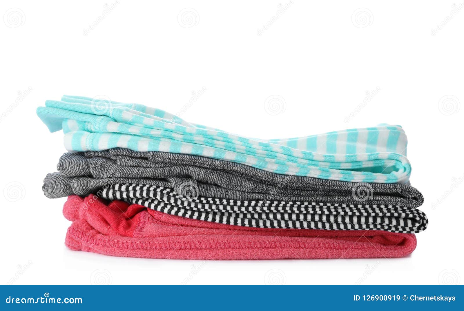 Stack of Folded Child Clothes Isolated Stock Image - Image of beautiful ...