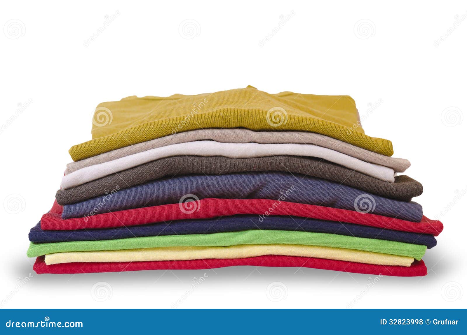 Stack of folded clothes stock photo. Image of laundry - 32823998