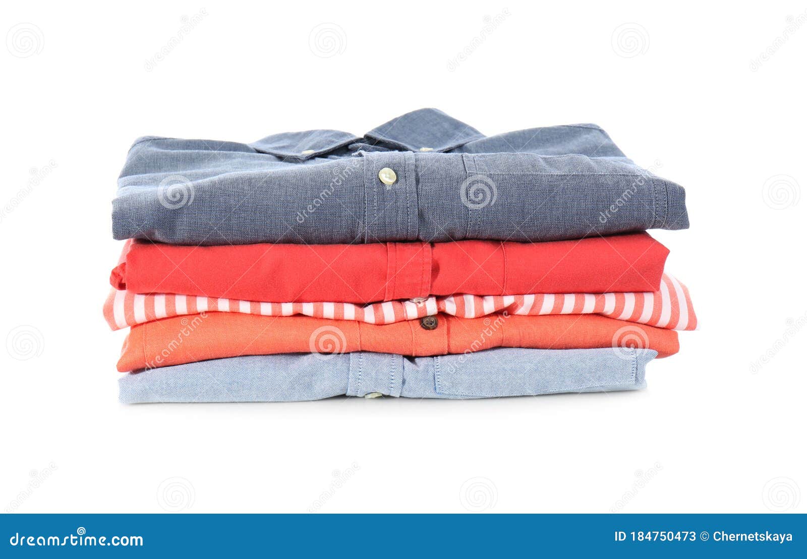 Stack of Folded Clothes Isolated Stock Image - Image of stylish ...