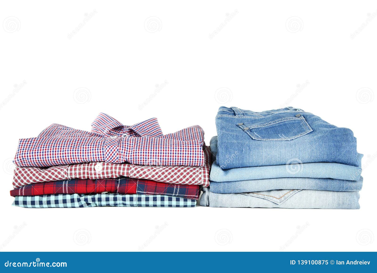 Stack of folded clothes stock image. Image of group - 139100875