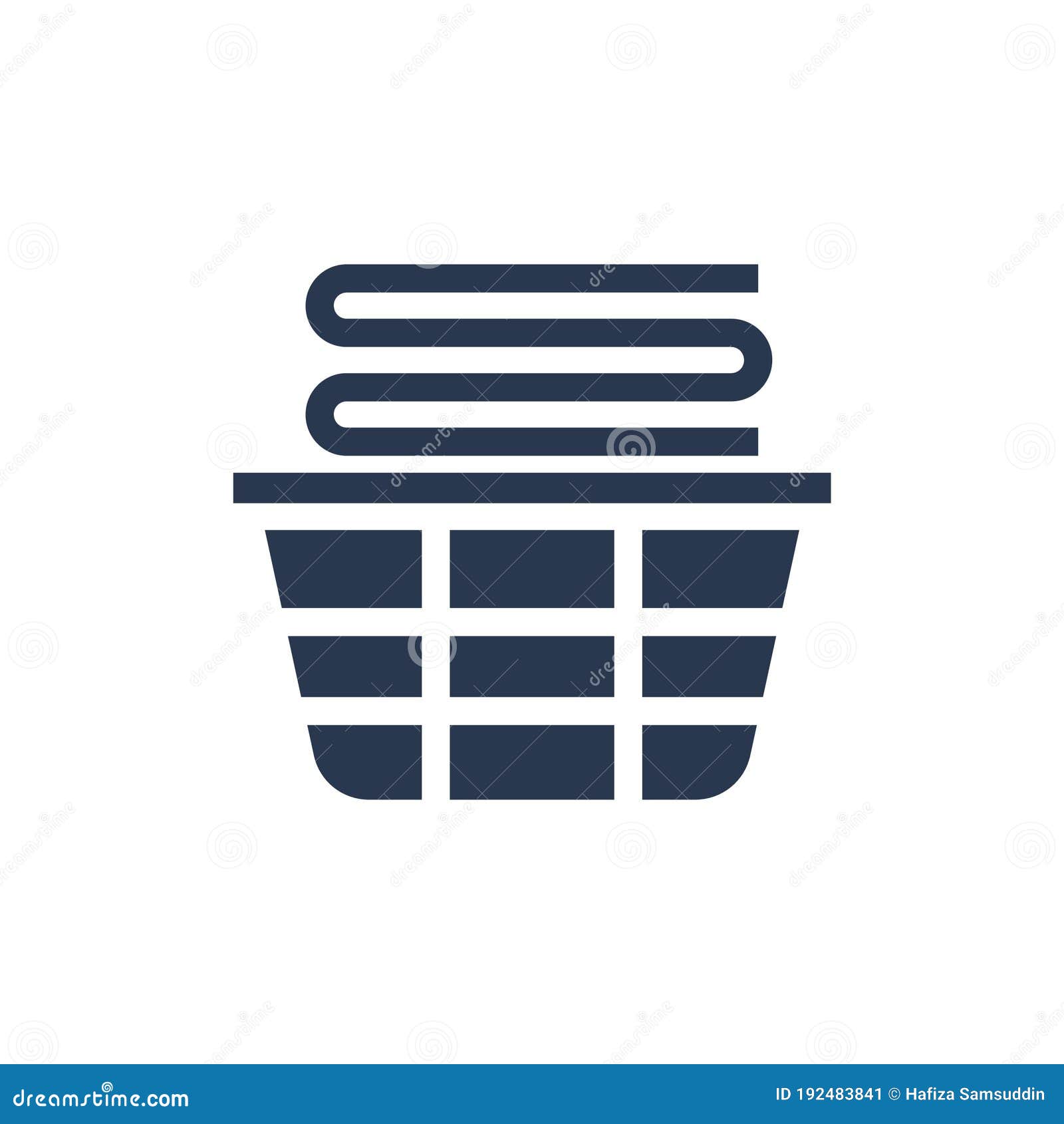 Stack of Folded Clothes in Laundry Basket. Vector Illustration ...
