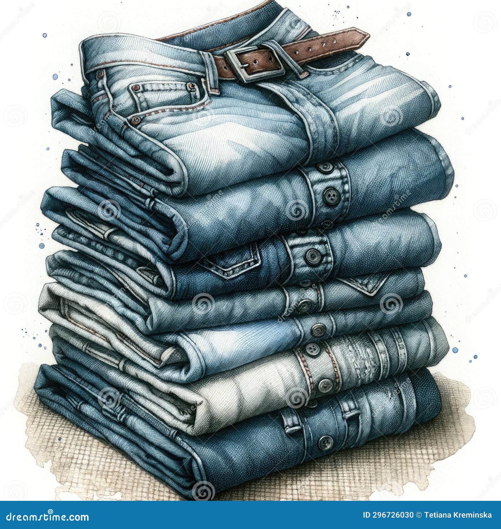 Stack of Folded Denim Pants, Material for Recycling and Reuse ...