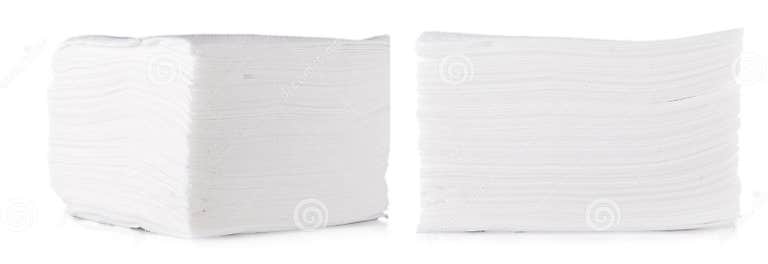 Stack of Folded Disposable Paper Tissues on White Background Stock ...