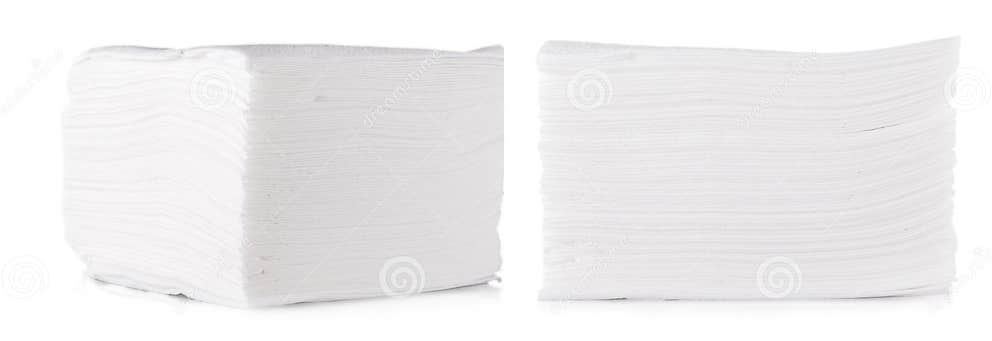 Stack of Folded Disposable Paper Tissues on White Background Stock ...