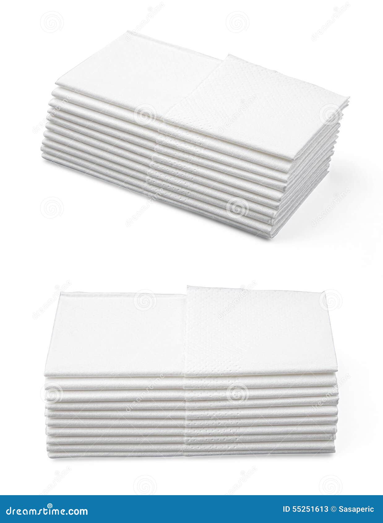 Stack of Folded Disposable Paper Tissues on White Background Stock ...
