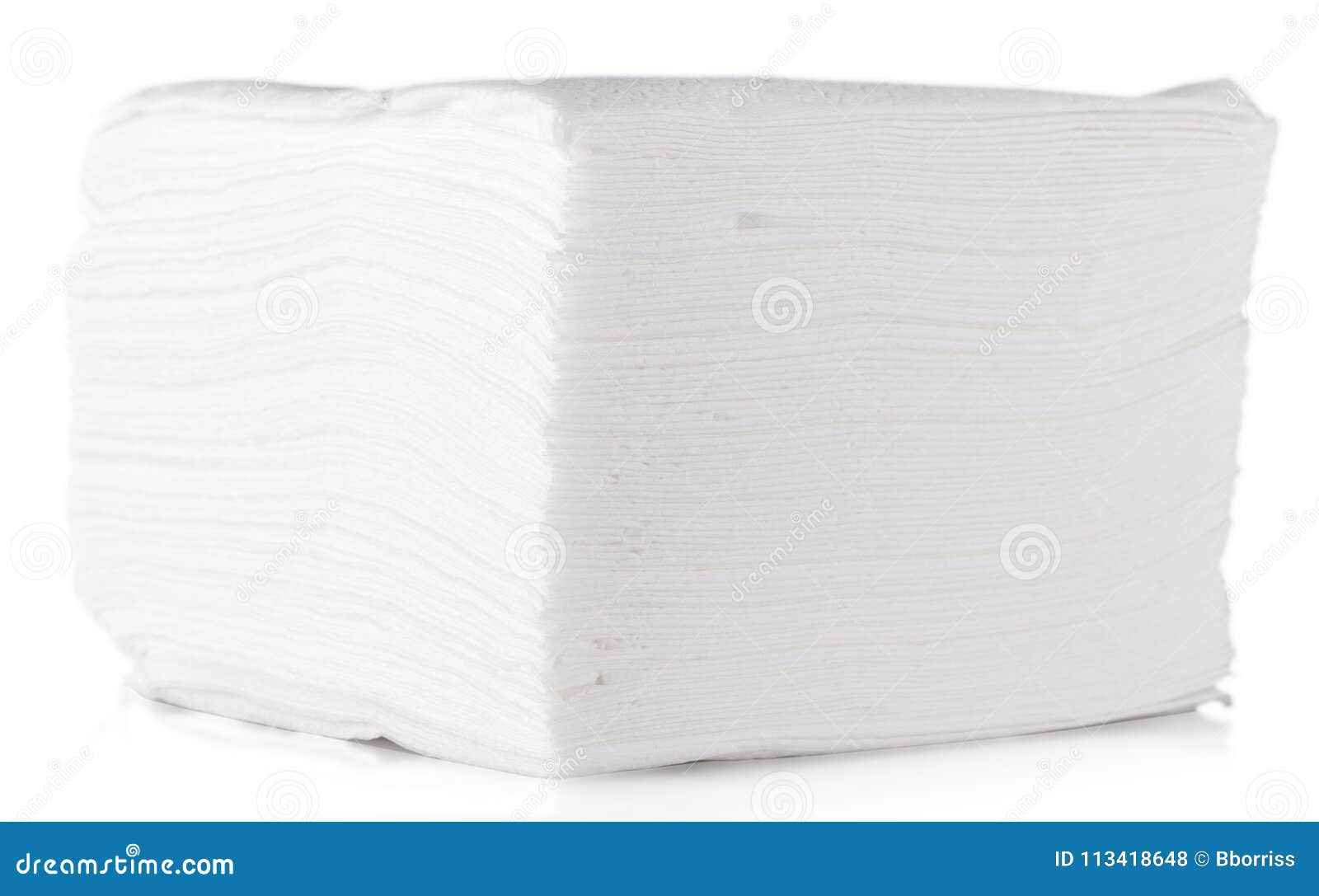 Stack of Folded Disposable Paper Tissues on White Background. Stock ...