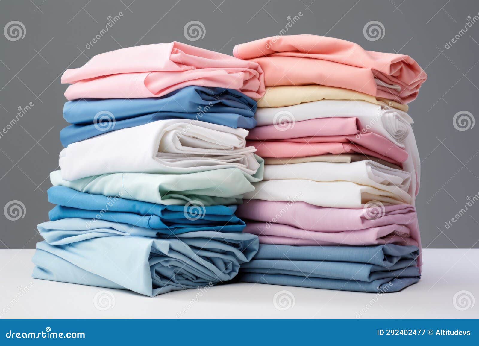 Stack of Folded Hospital Gowns on a Sterile Surface Stock Image - Image ...