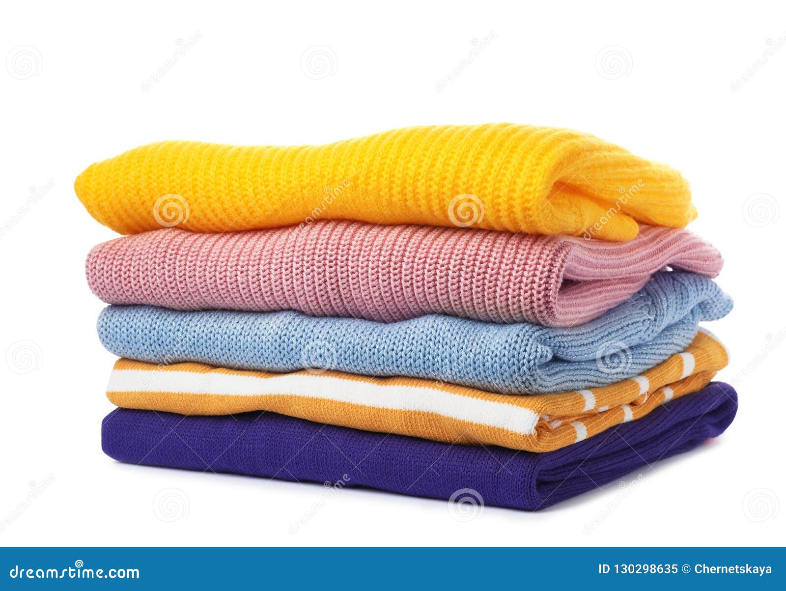Stack of Folded Knitted Sweaters Stock Image - Image of background ...