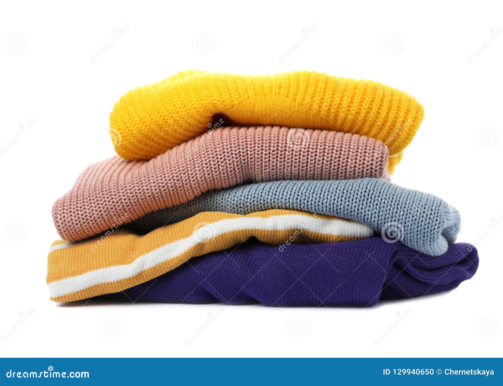 Stack of Folded Knitted Sweaters Stock Photo - Image of heap, handmade ...