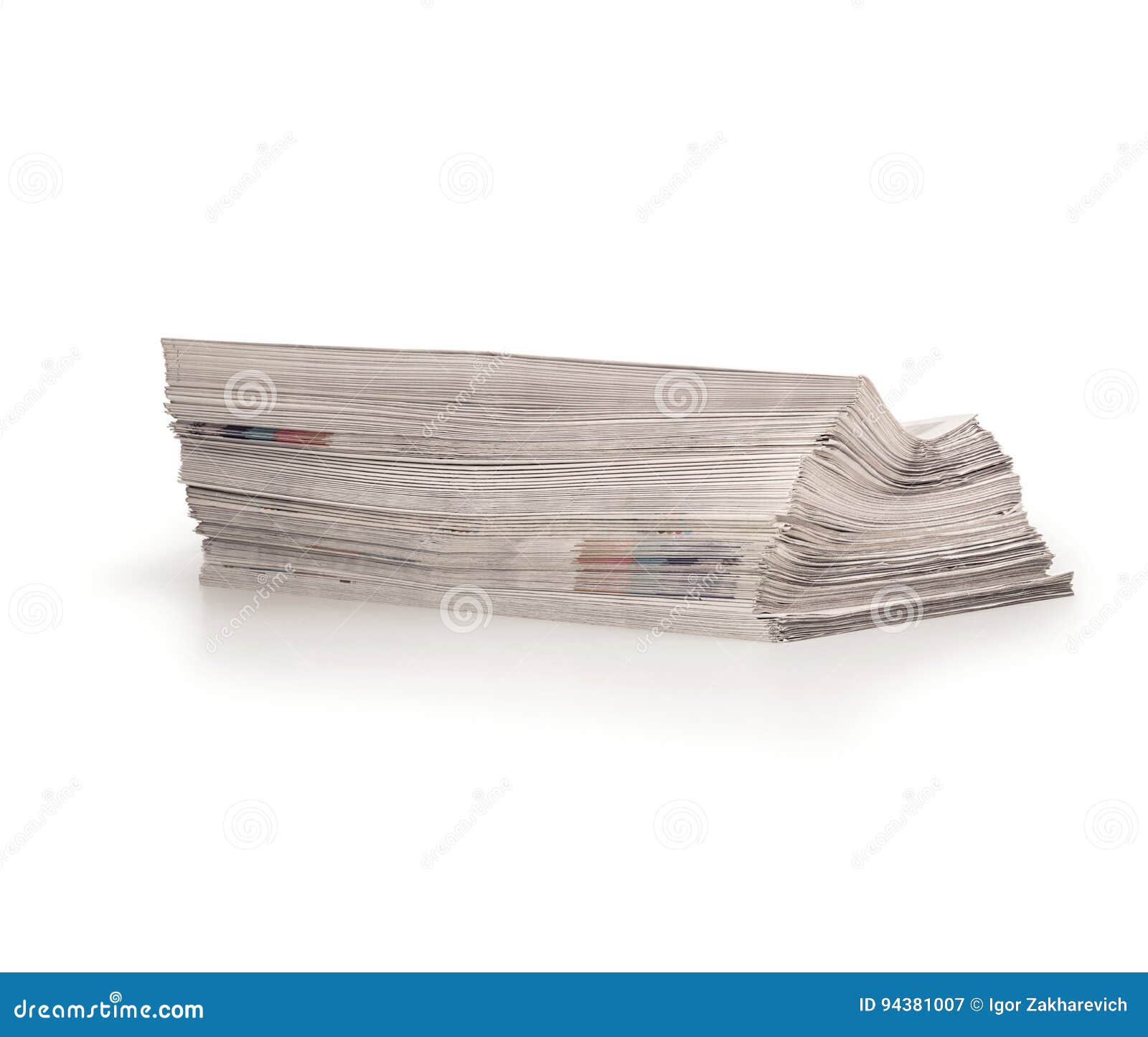 A Stack of Folded Newspapers Stock Illustration - Illustration of ...