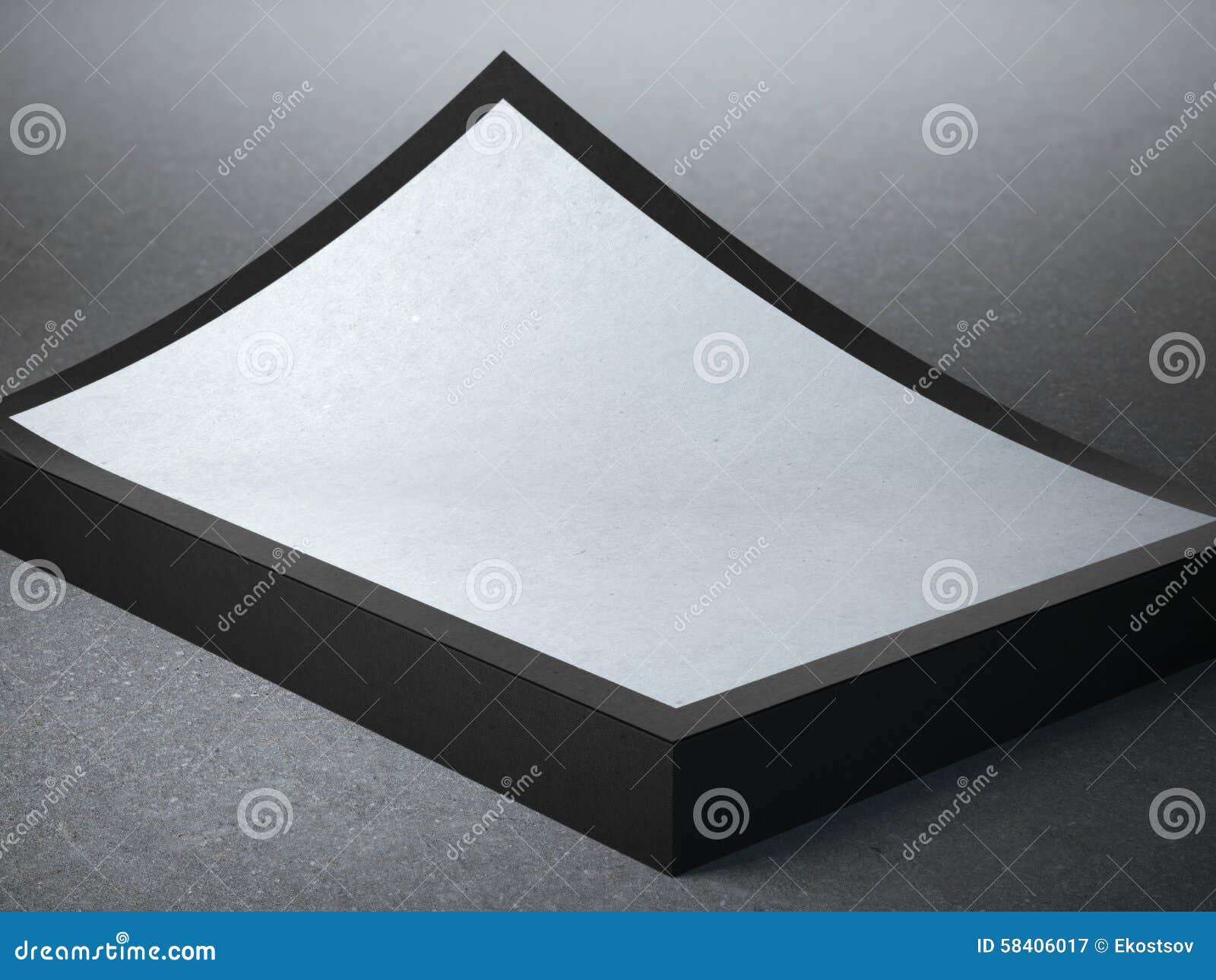 Stack of Folded Papers with Black Edges Stock Image - Image of clean ...