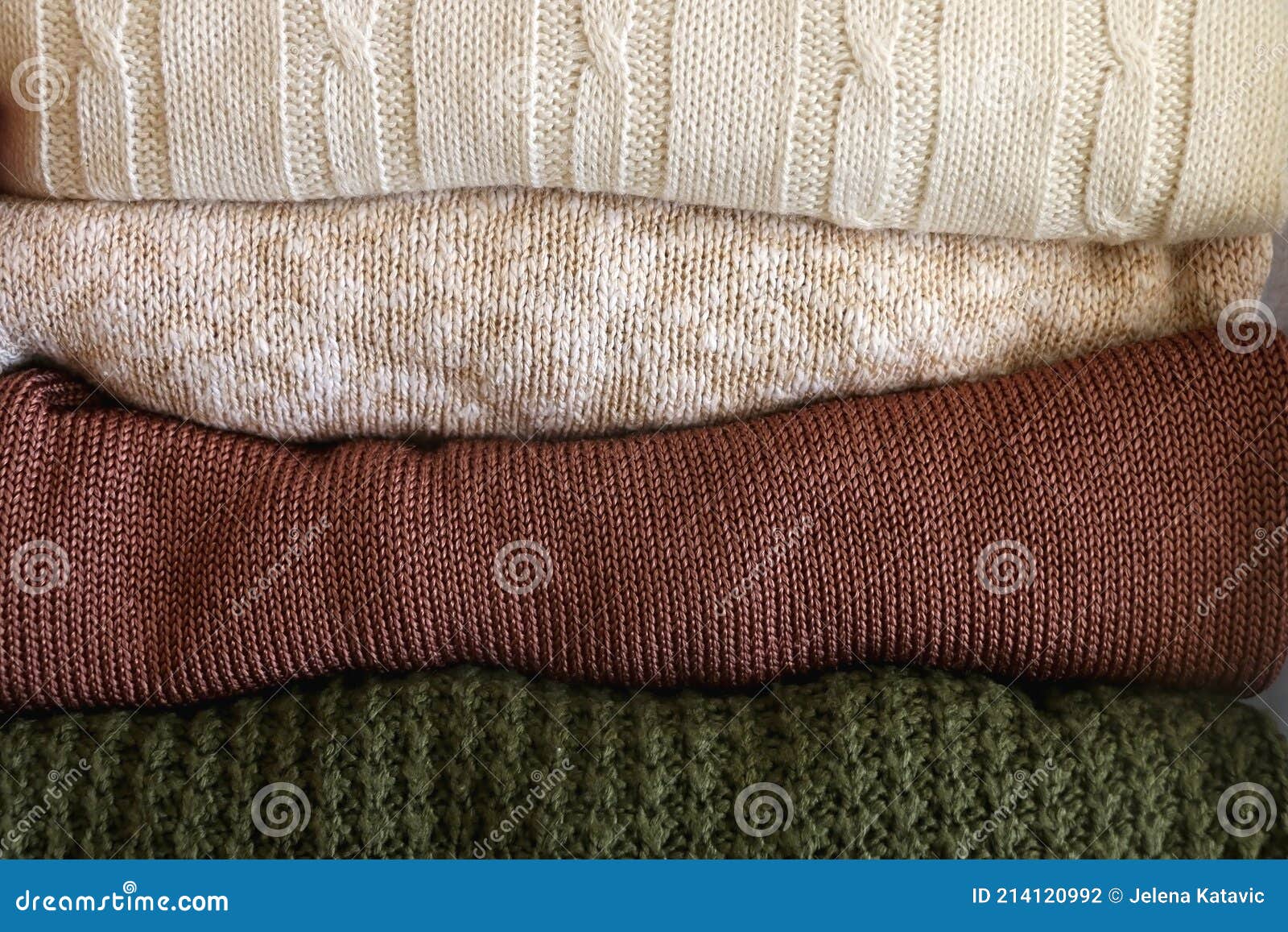 Folded Sweaters stock photo. Image of clothing, arranged - 214120992