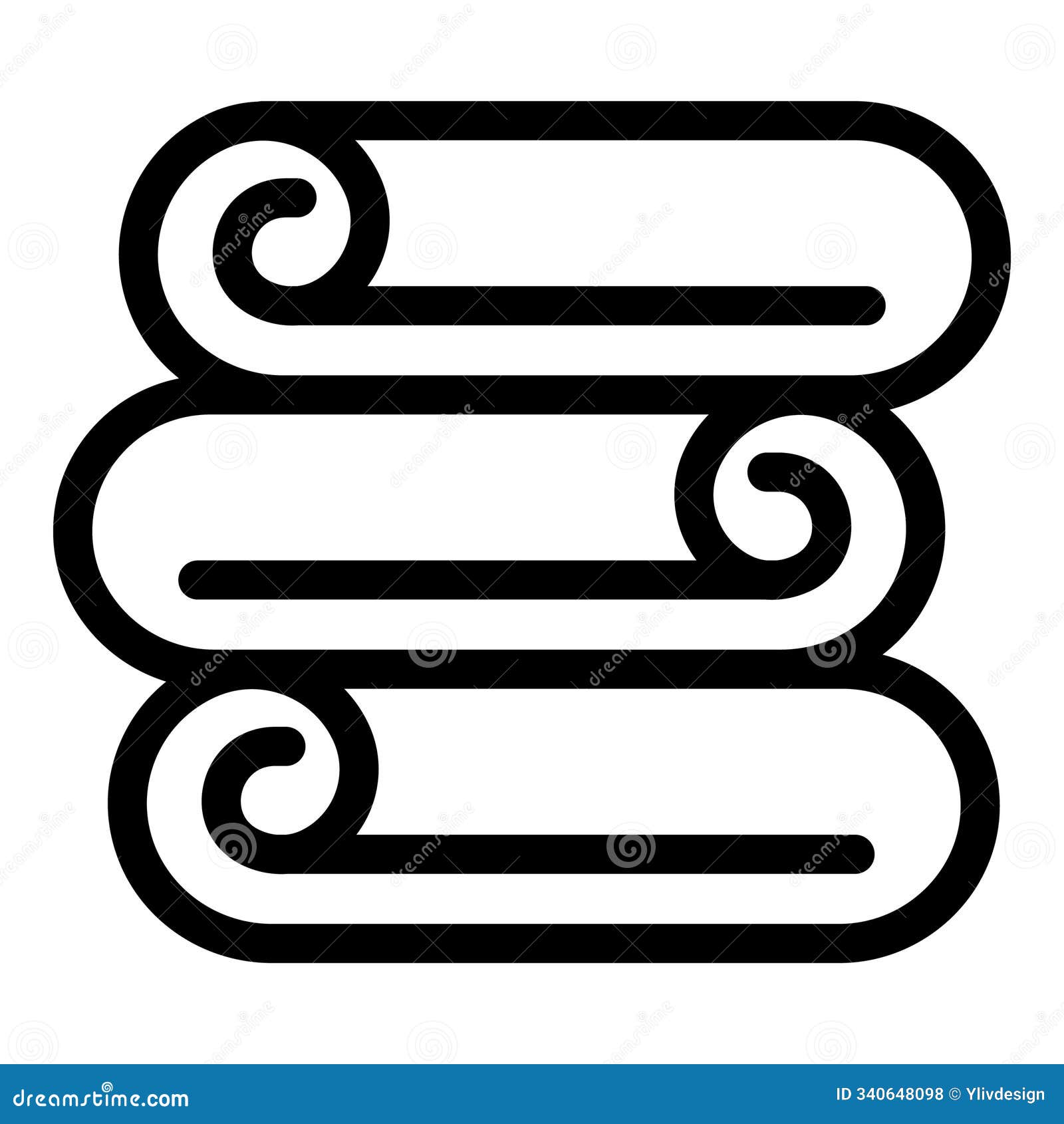 Stack of Folded Towels Icon, Laundry Service Symbol Stock Illustration ...