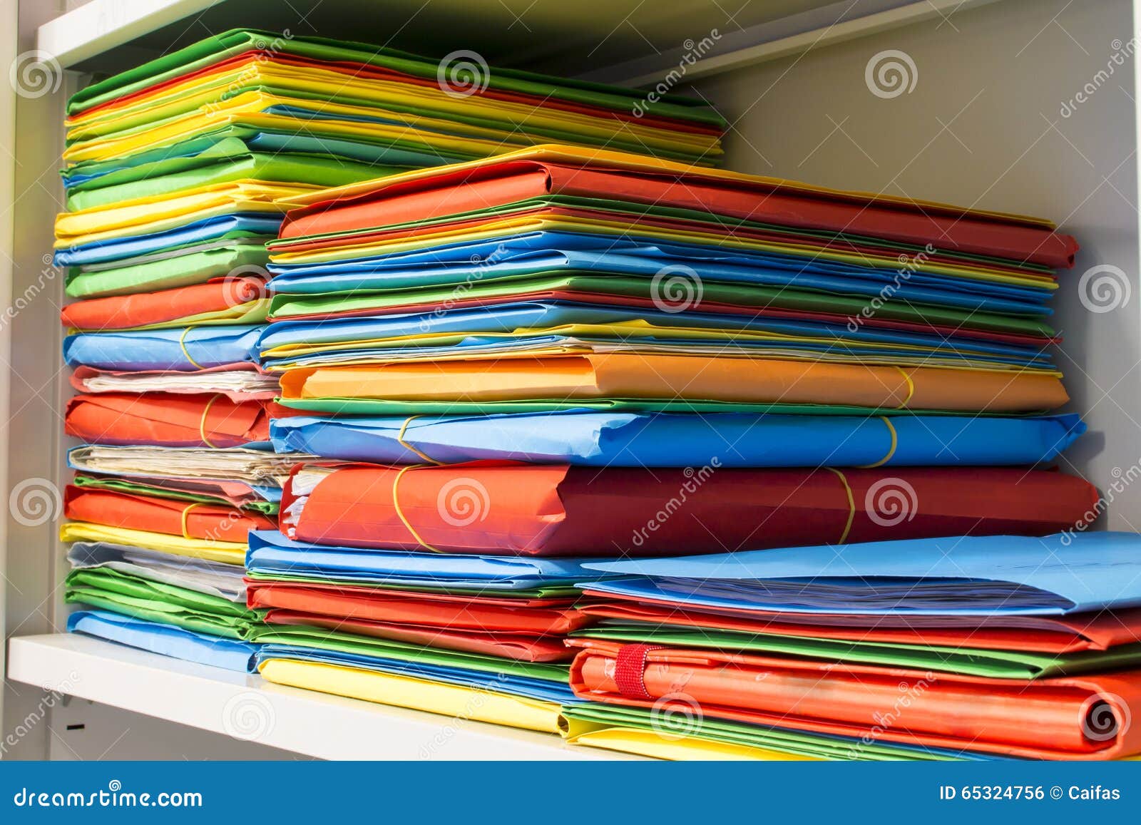 Stack of Folders with Archival Documents Stock Photo - Image of stack ...