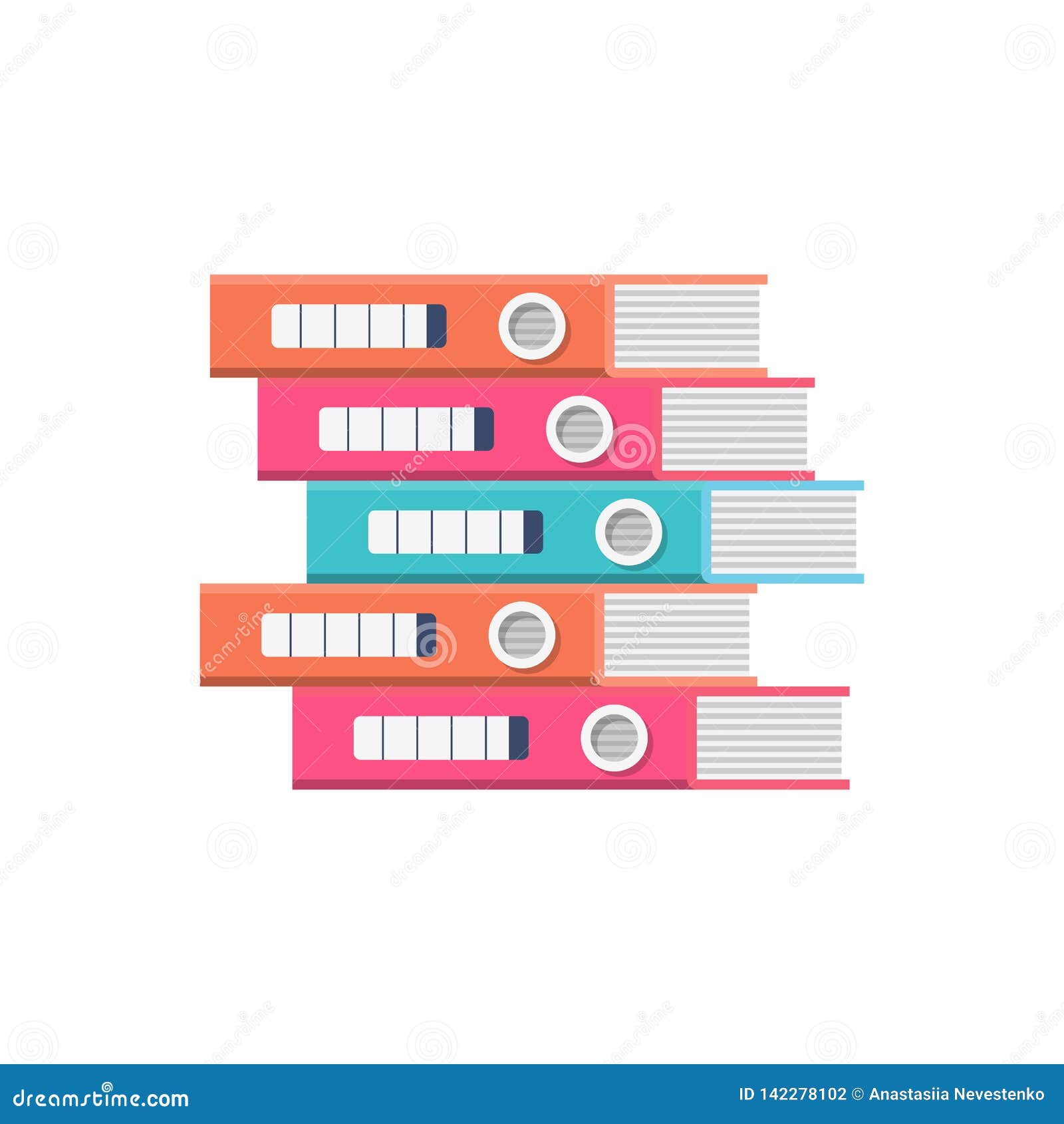 Stack Folders. Colorful Office Documents. Binders Paper Vector ...