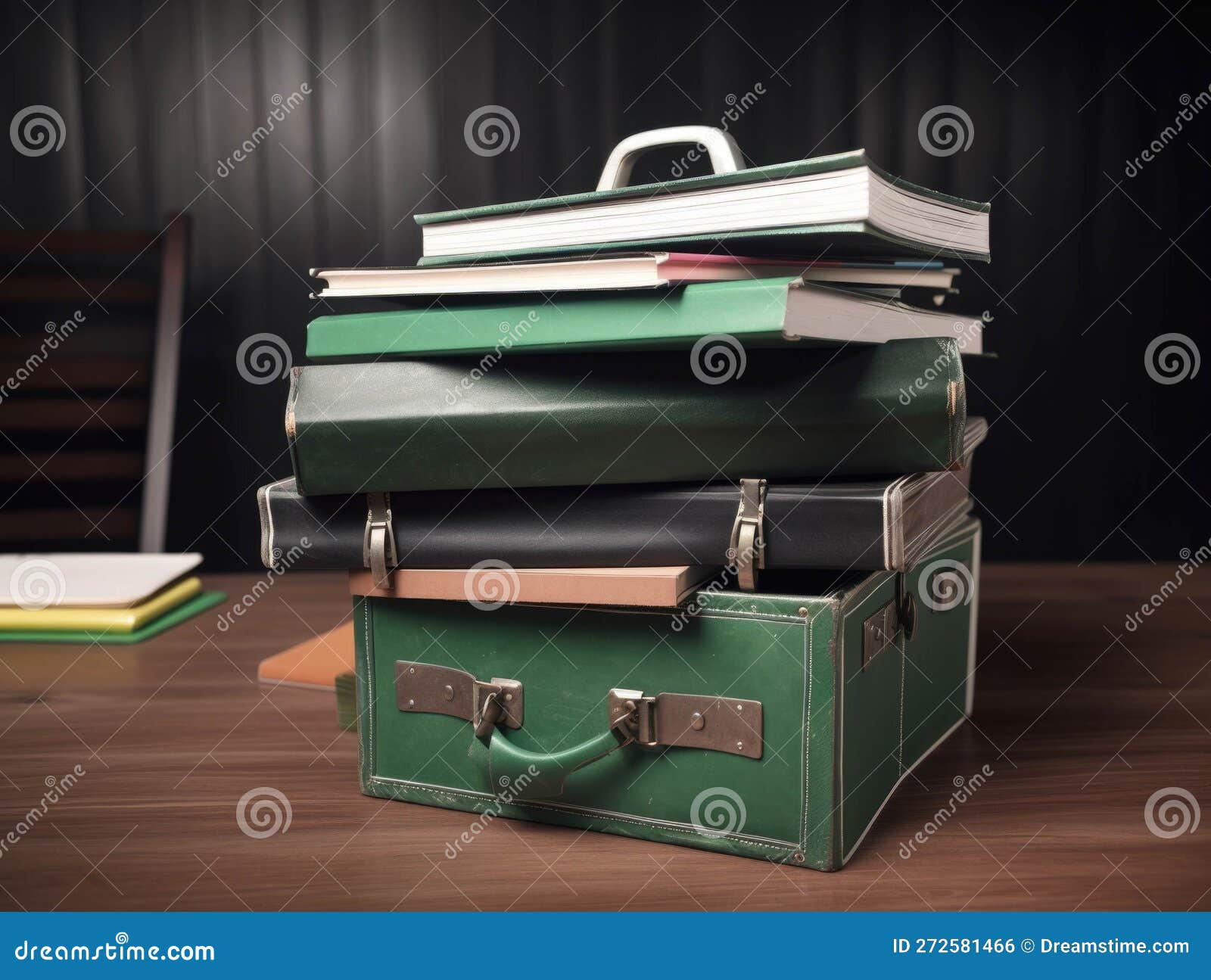 A Stack of Folders and Contracts Spilling Out of a Briefcase in Front ...