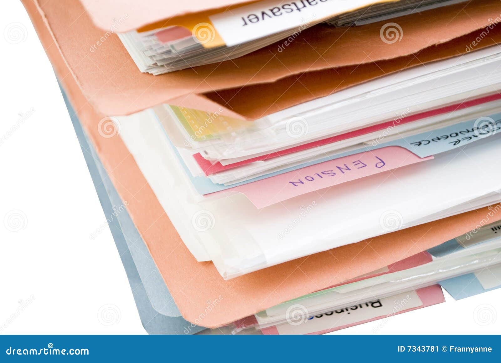 Stack of Folders with Dividers Stock Image - Image of dividers ...