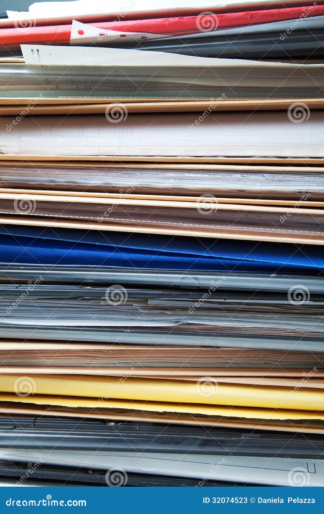 Stack of Folders and Documents Stock Image - Image of index, folder ...