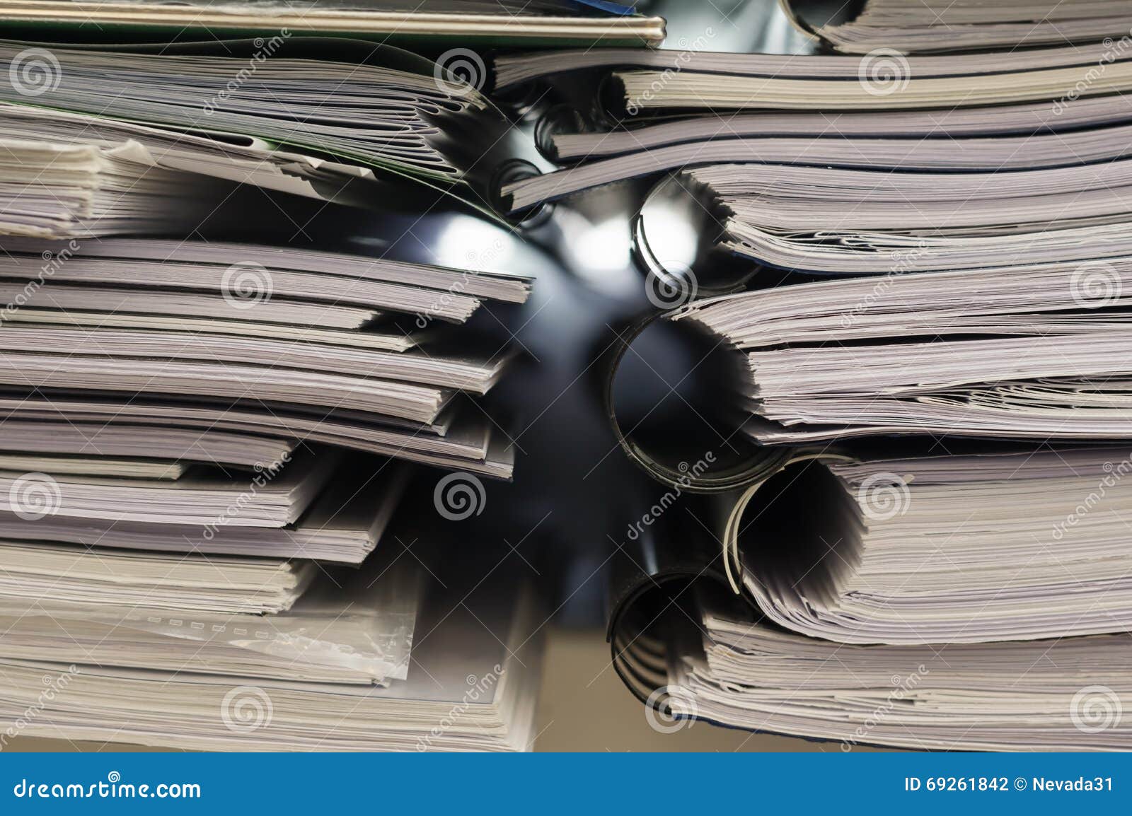 Stack of Folders with Documents Stock Photo - Image of folder, color ...