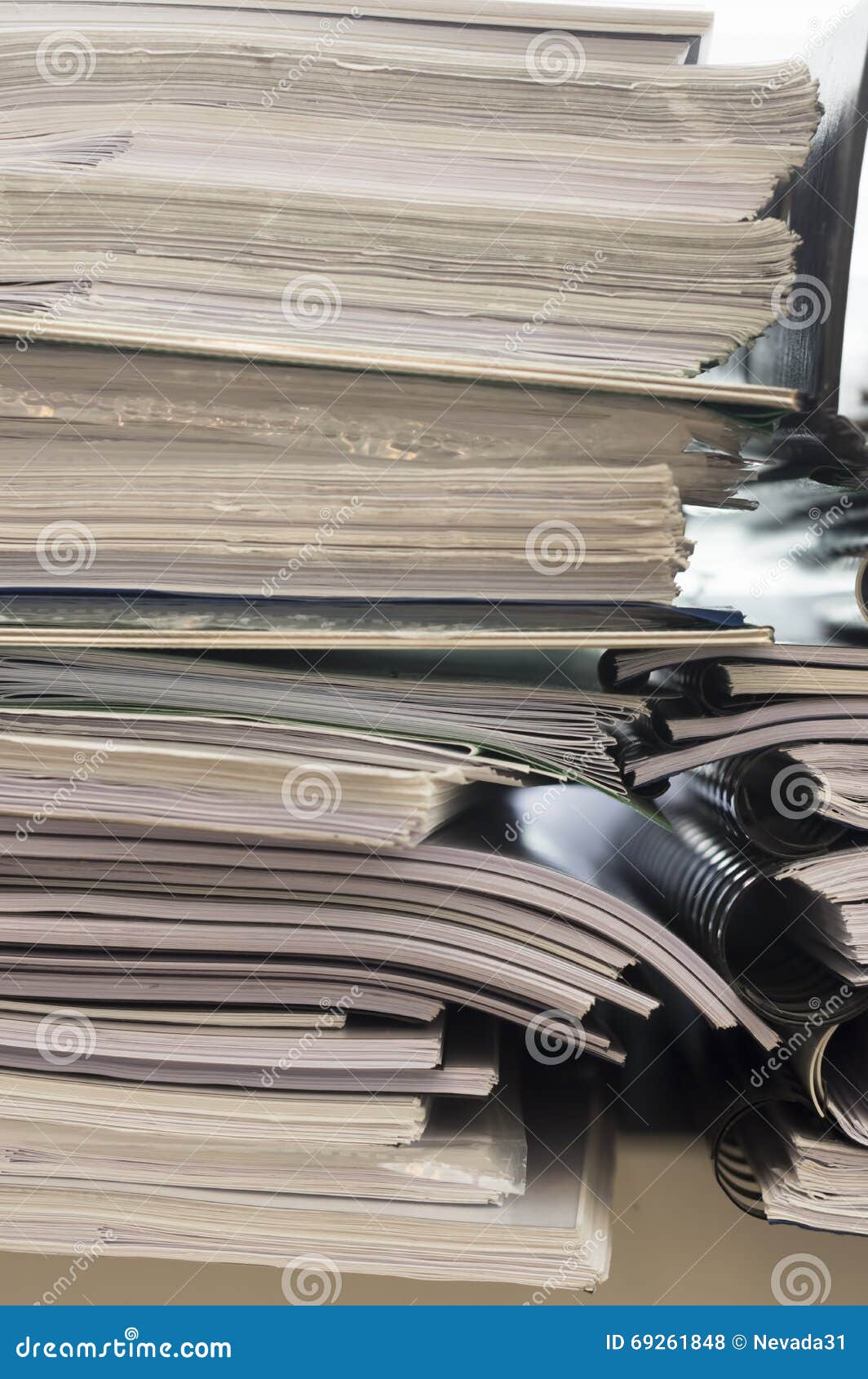Stack of Folders with Documents Stock Photo - Image of folder, data ...