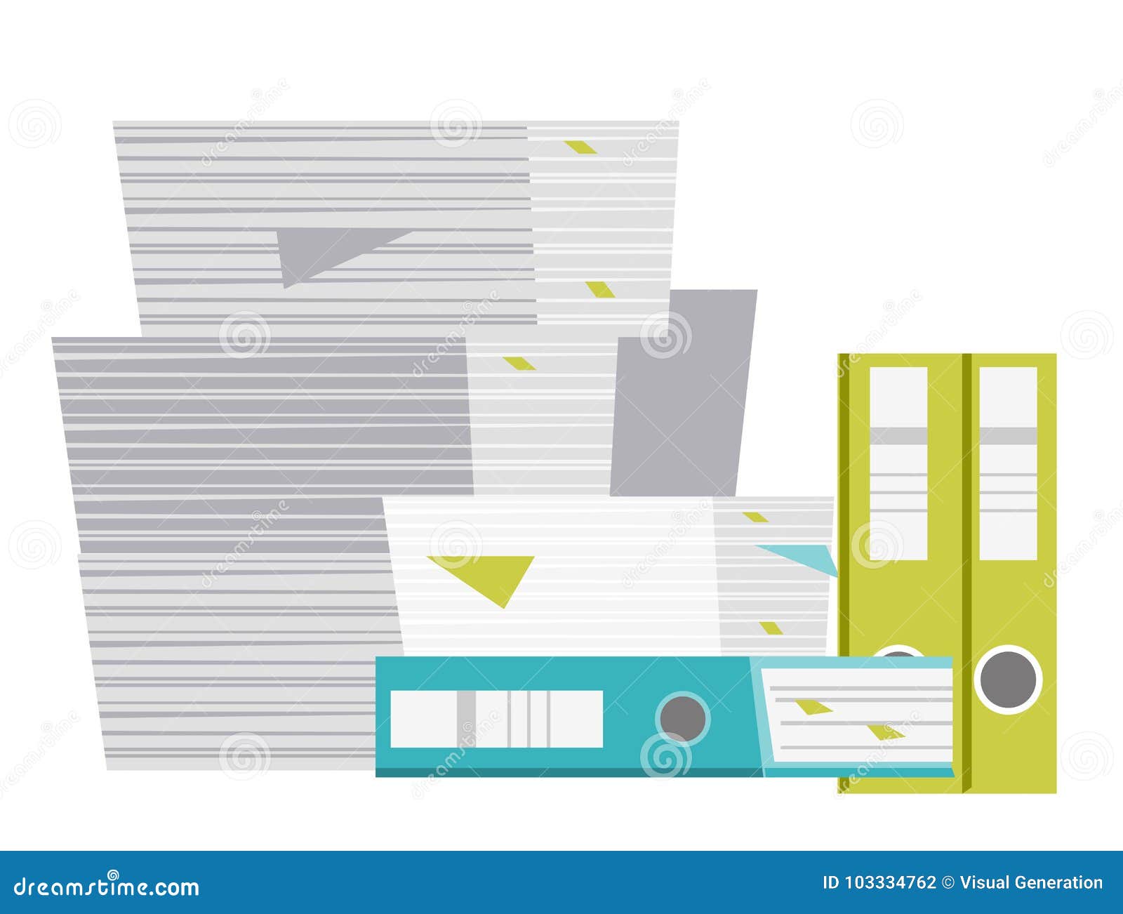 Stack of Folders and Documents Vector Cartoon. Stock Vector ...