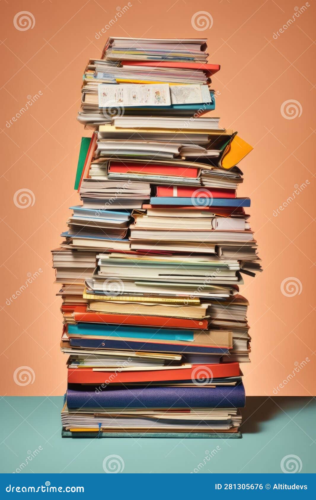 Stack of Folders with Important Documents Stock Illustration ...