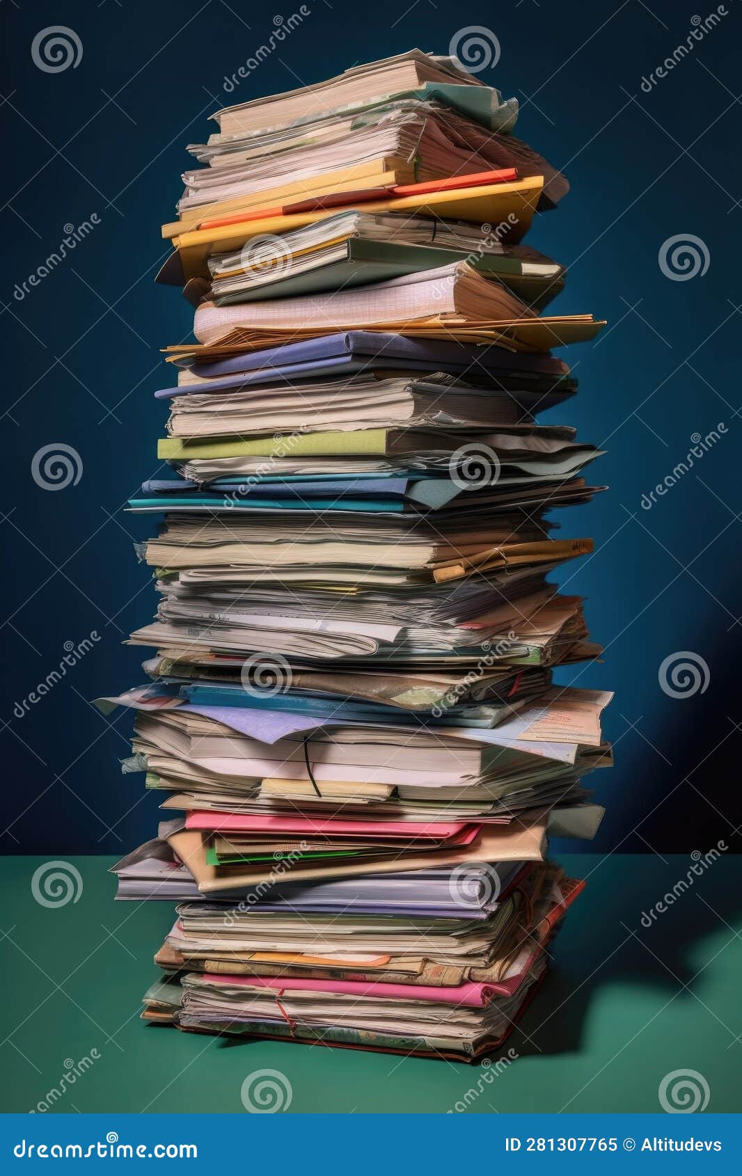 Stack of Folders with Important Documents Stock Illustration ...