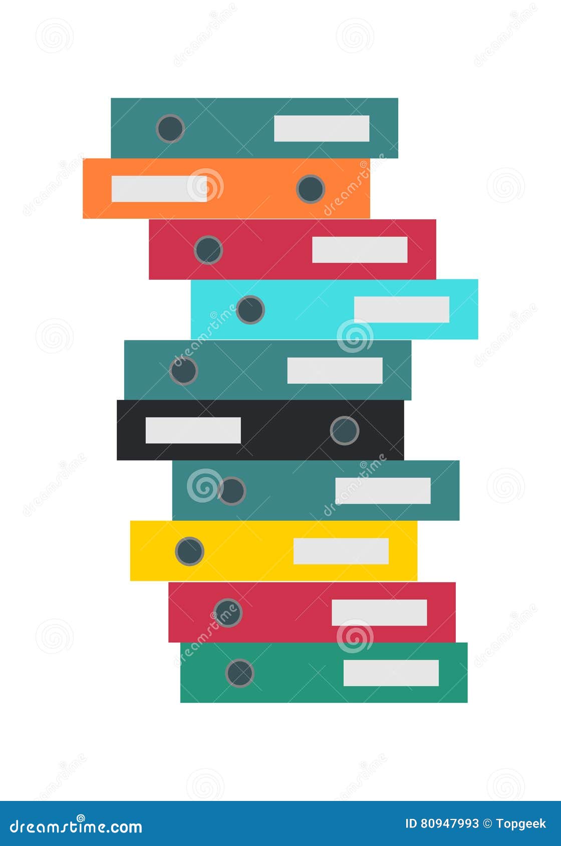 Stack of Folders Isolated. Business Document Cases Stock Vector ...