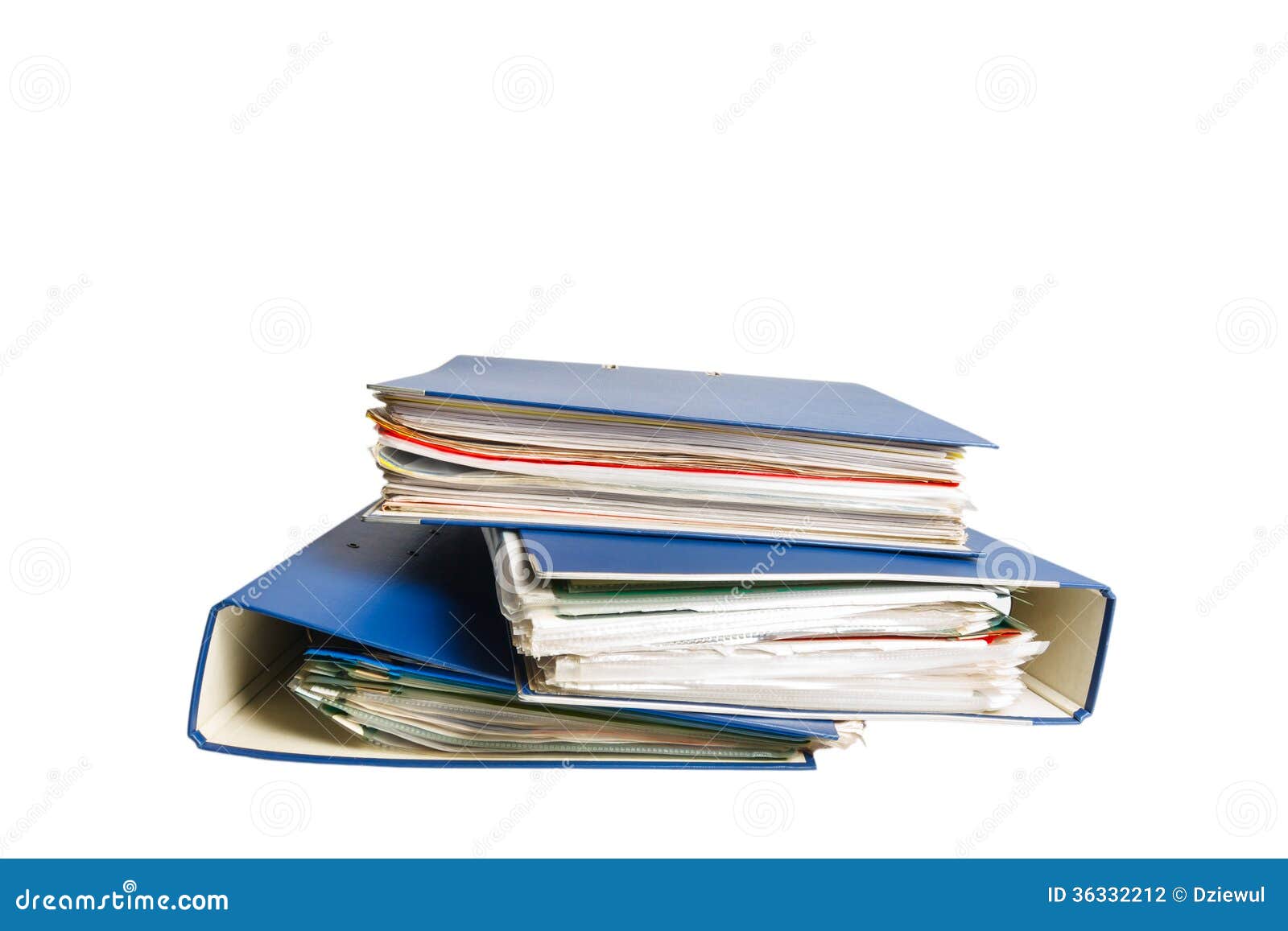 Stack of Folders Isolated on White Stock Photo - Image of tower, stack ...