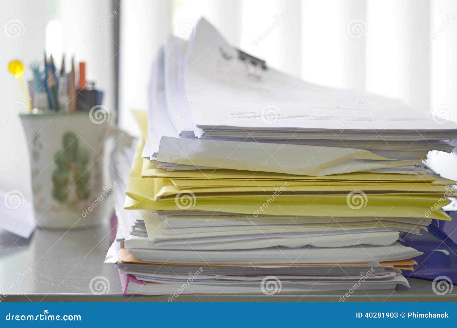Stack of Folders Isolated on White Background Stock Image - Image of ...