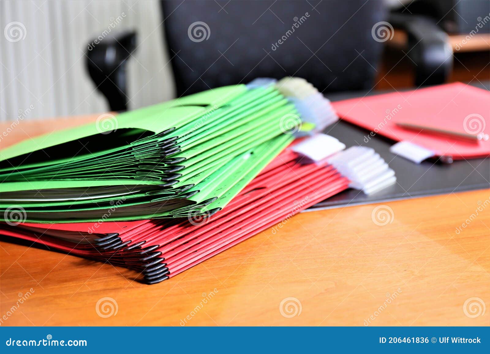 Stack of folders stock photo. Image of folders, office - 206461836
