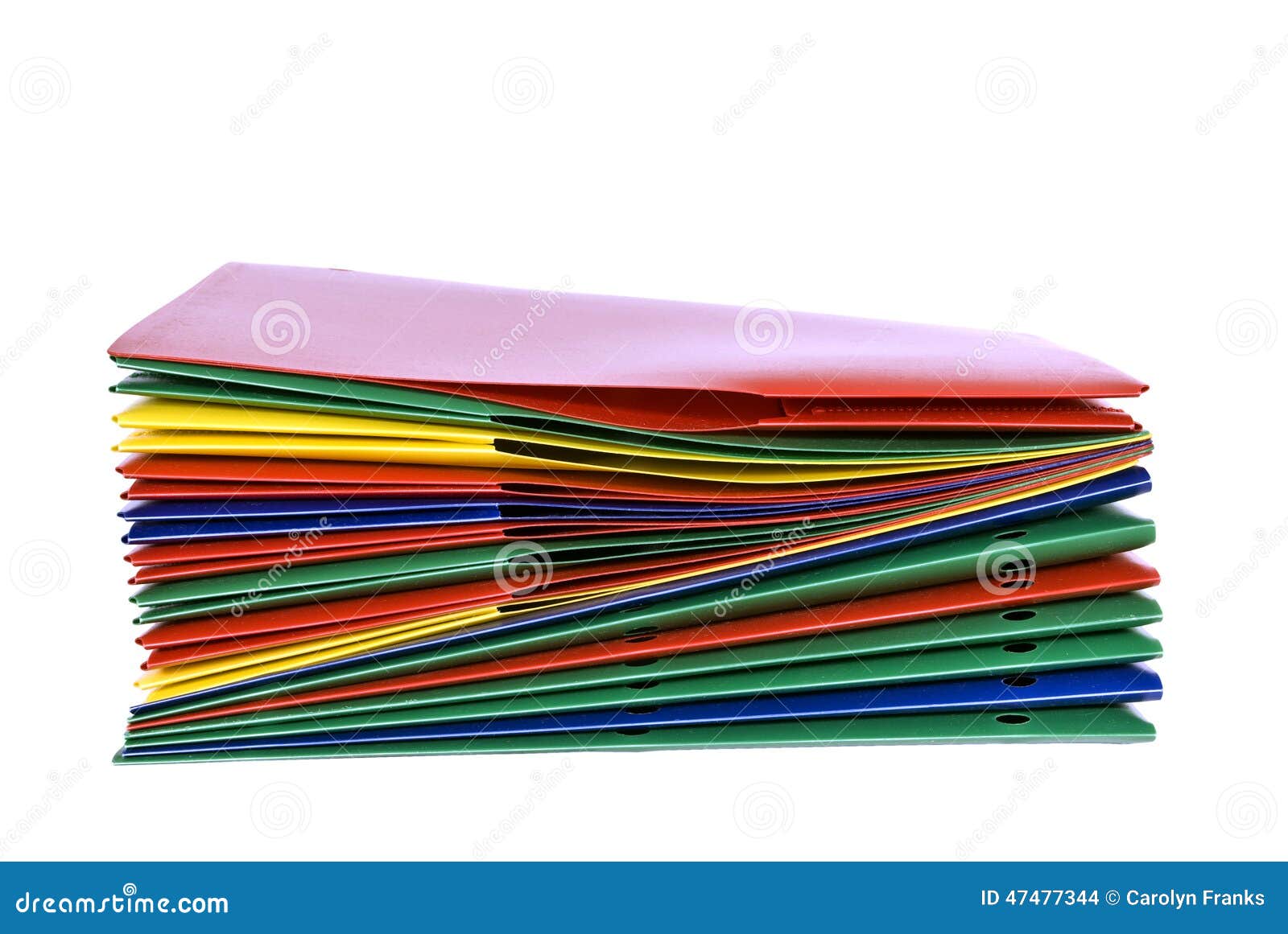 Stack of Folders on White Background Stock Photo - Image of book ...