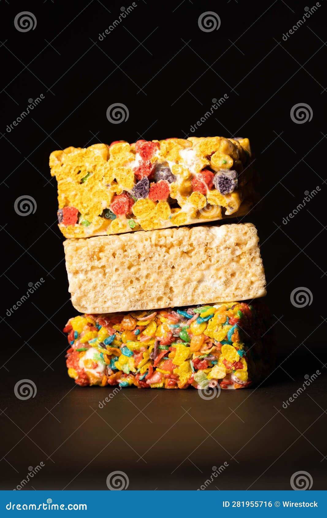 A Stack of Food, with Cereal and Fruit Sprinkles Stock Photo - Image of ...